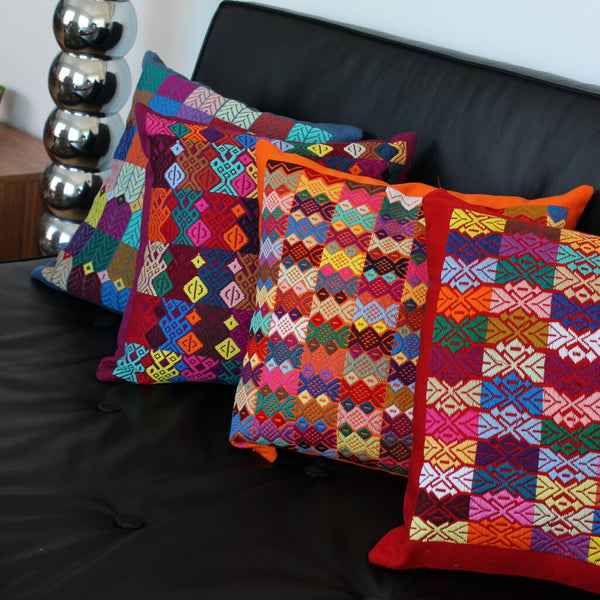 Handwoven Brocade Throw Pillows Fair Trade Mayamam Weavers