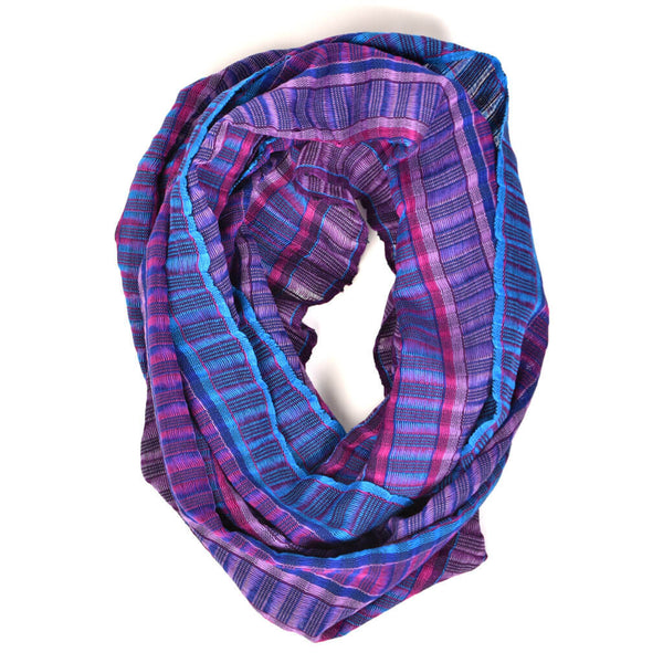 Infinity Scarf Violet Blues & Pink Fair Trade Mayamam Weavers