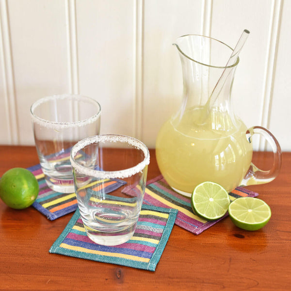 Hand Woven Stripes and Solids Coaster Set Fair Trade Mayamam Weavers