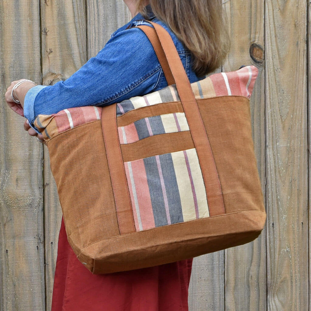 Stylish Canvas Weekender Tote Bag -- Fair Trade - Mayamam Weavers